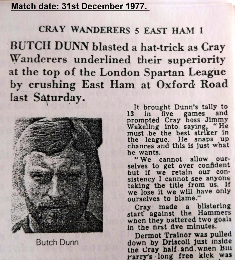 In Memoriam - Vernon 'Butch' Dunn - Cray Wanderers FC