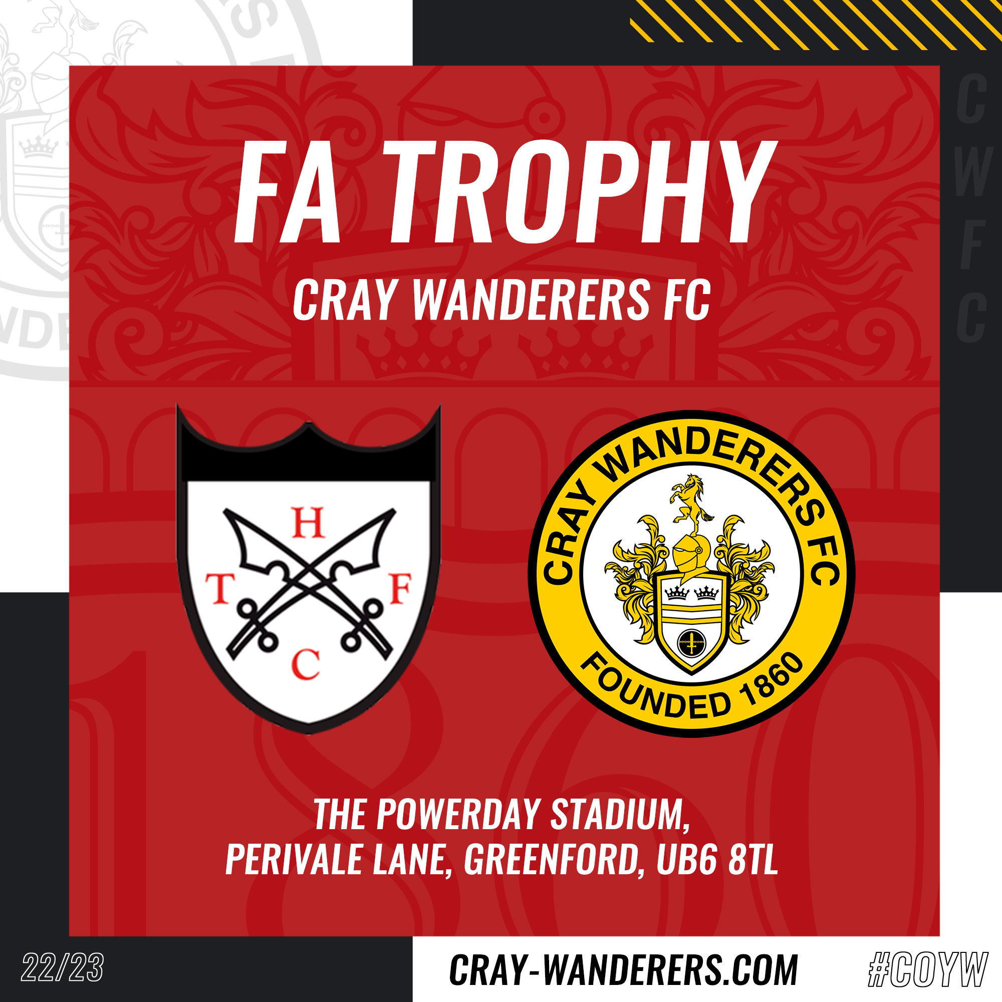 Hanwell Town vs Cray Wanderers - FA Trophy 3rd Qualifying Round - Saturday 8th October, 3 pm ...