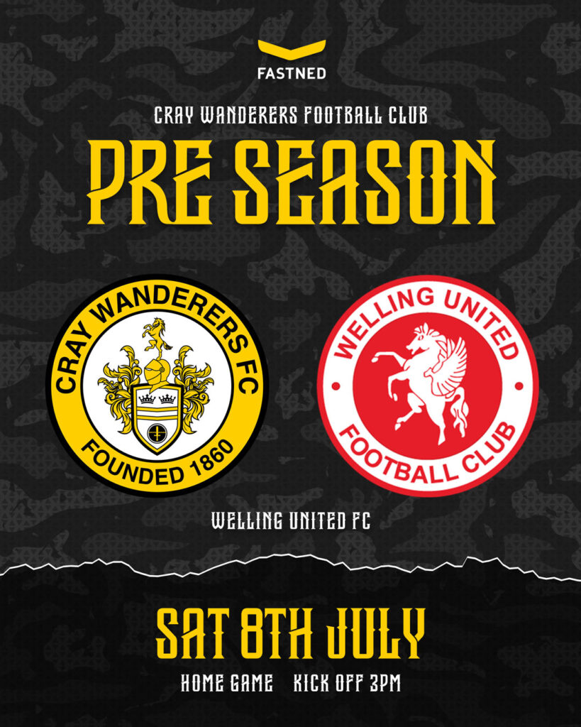 Cray Wanderers vs Welling United - Pre-Season Friendly at Hayes Lane, Saturday 8th July, 3pm ...