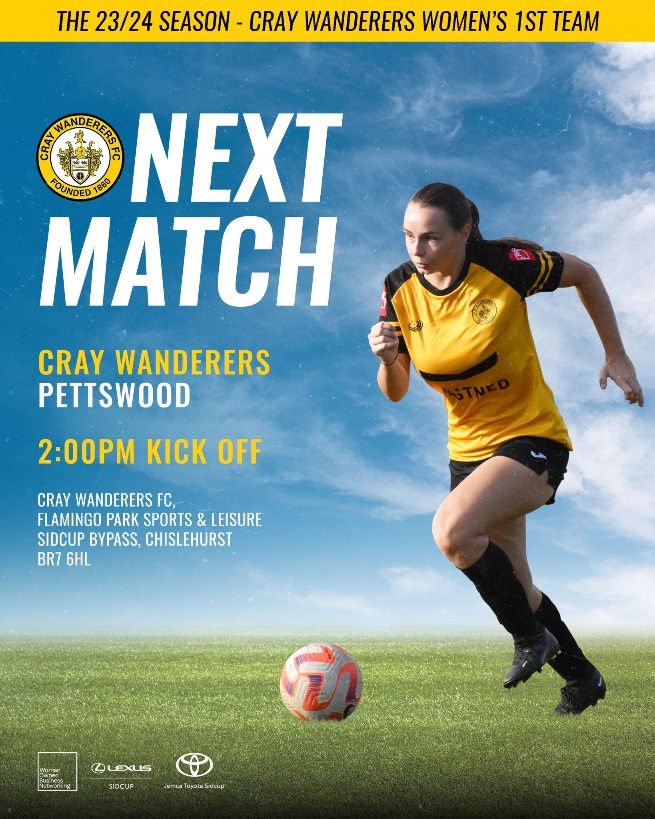 Cray Wanderers Women 8 Petts Wood Ladies 1 - SCEWFL Division One West ...
