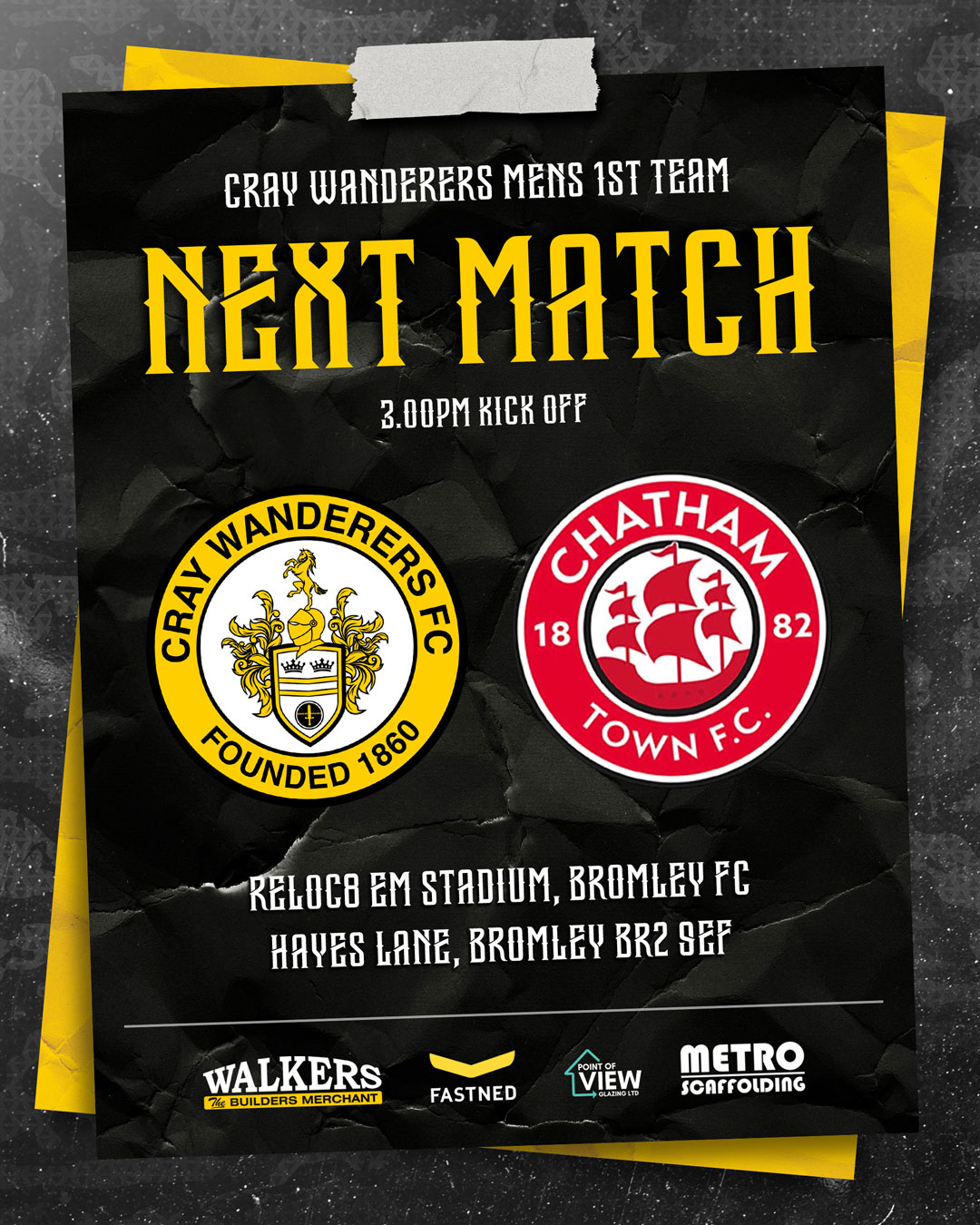 Cray Wanderers vs Chatham Town - Isthmian Premier - Friday 29th March ...