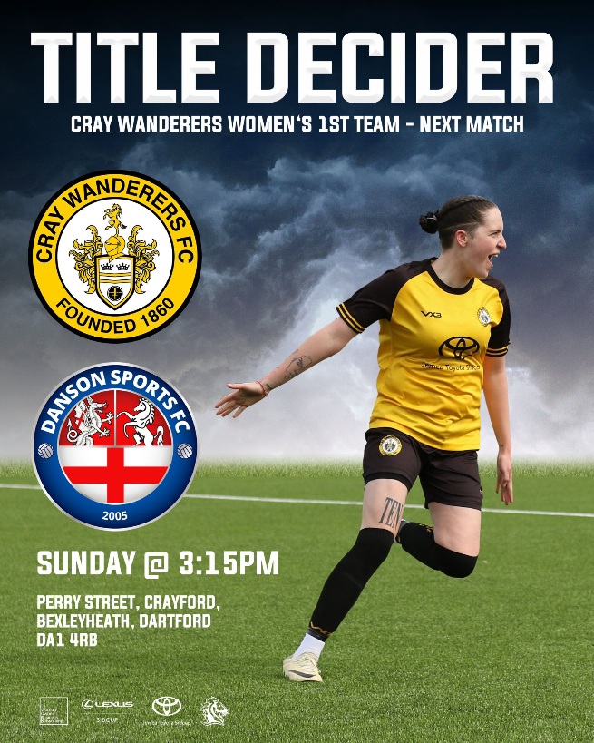 Good luck to Cray Wanderers Women at Danson Sports on Sunday 27th April ...