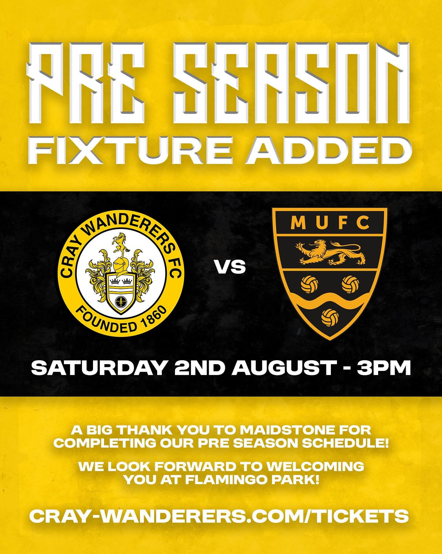 Additional Pre-Season Fixture added - Cray Wanderers vs Maidstone ...