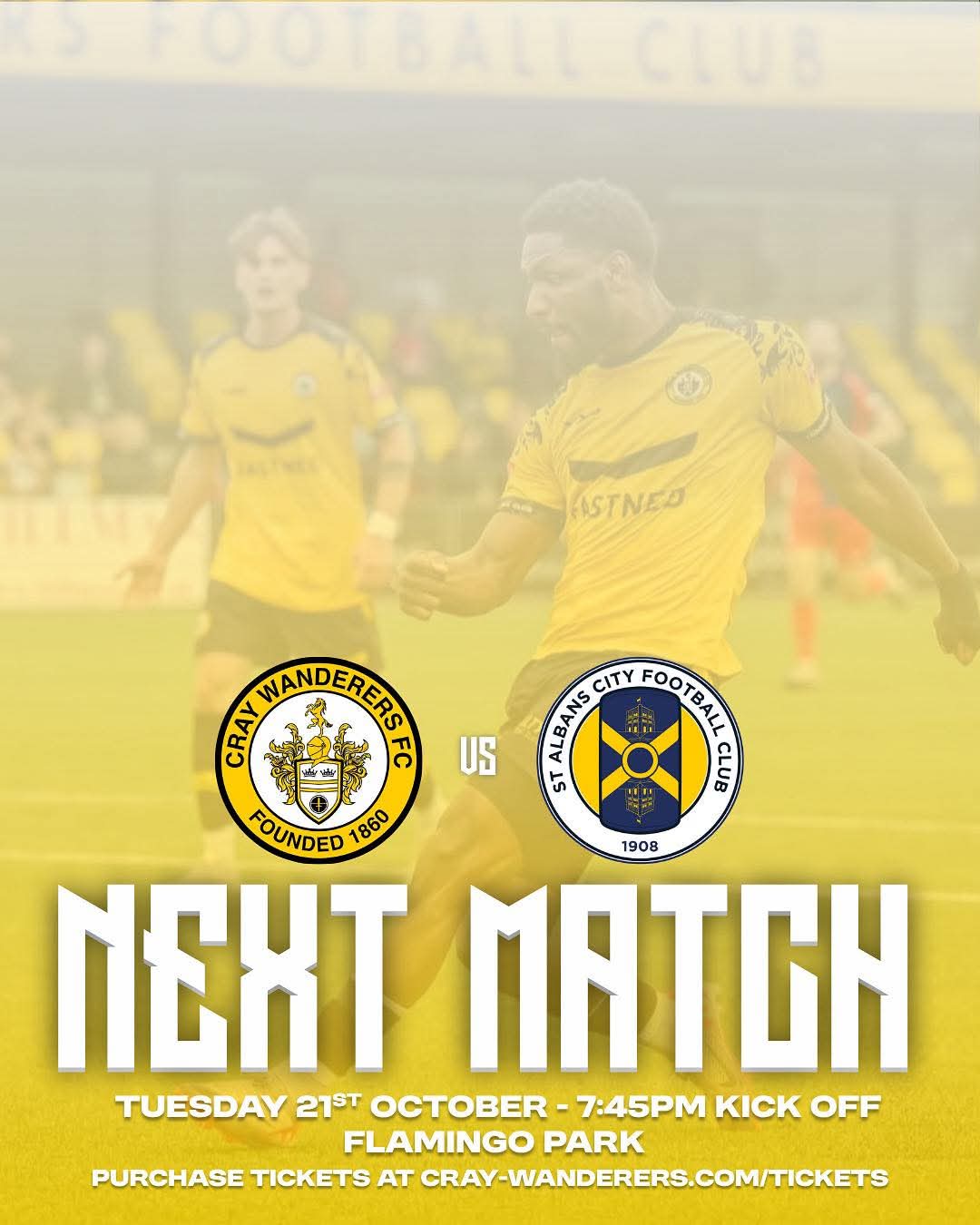 Cray Wanderers vs St Albans City - Isthmian Premier - Tuesday 21st ...
