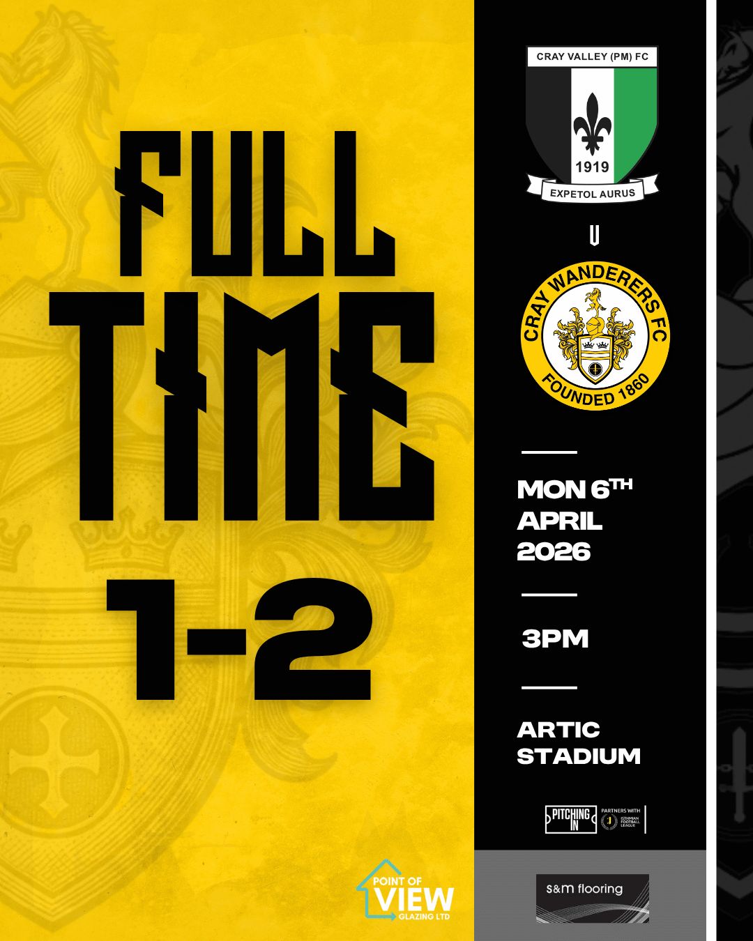 Cray Valley PM 1 Cray Wanderers 2 - Isthmian Premier - Monday 6th April ...